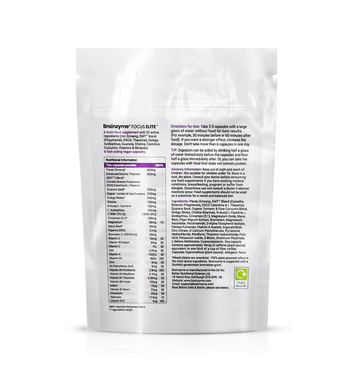 Brainzyme® FOCUS ELITE™ (6 capsule sample pack) – Brainzyme.FR